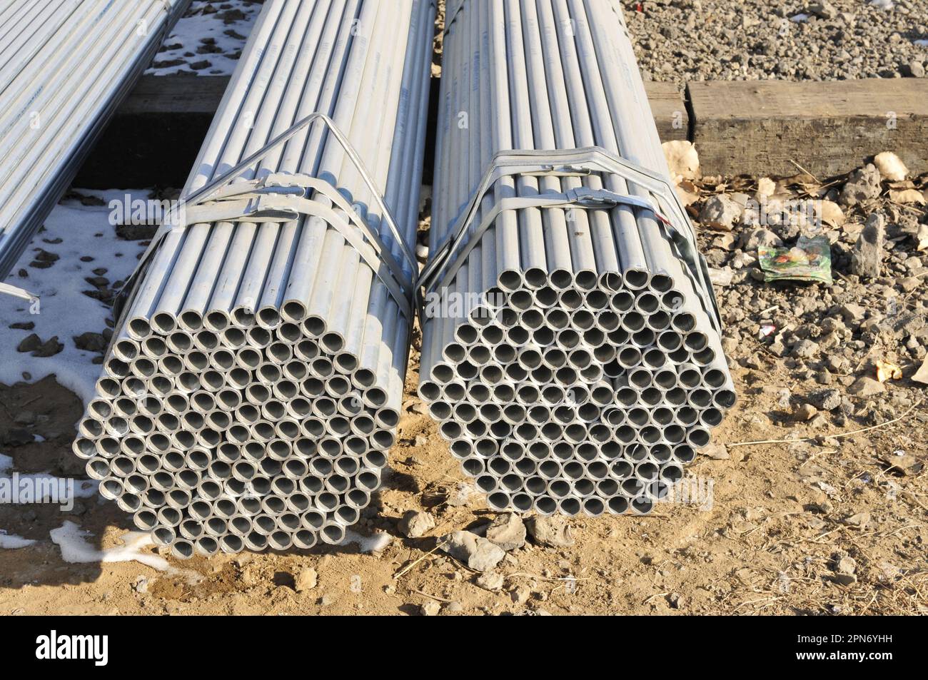 Layers of steel pipe Stock Photo - Alamy