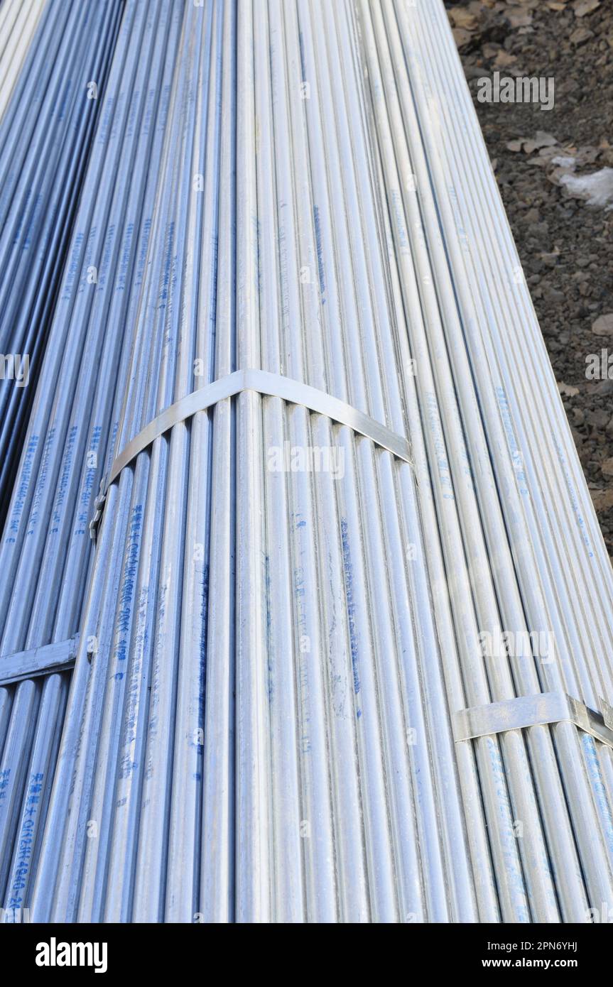 Layers of steel pipe Stock Photo - Alamy