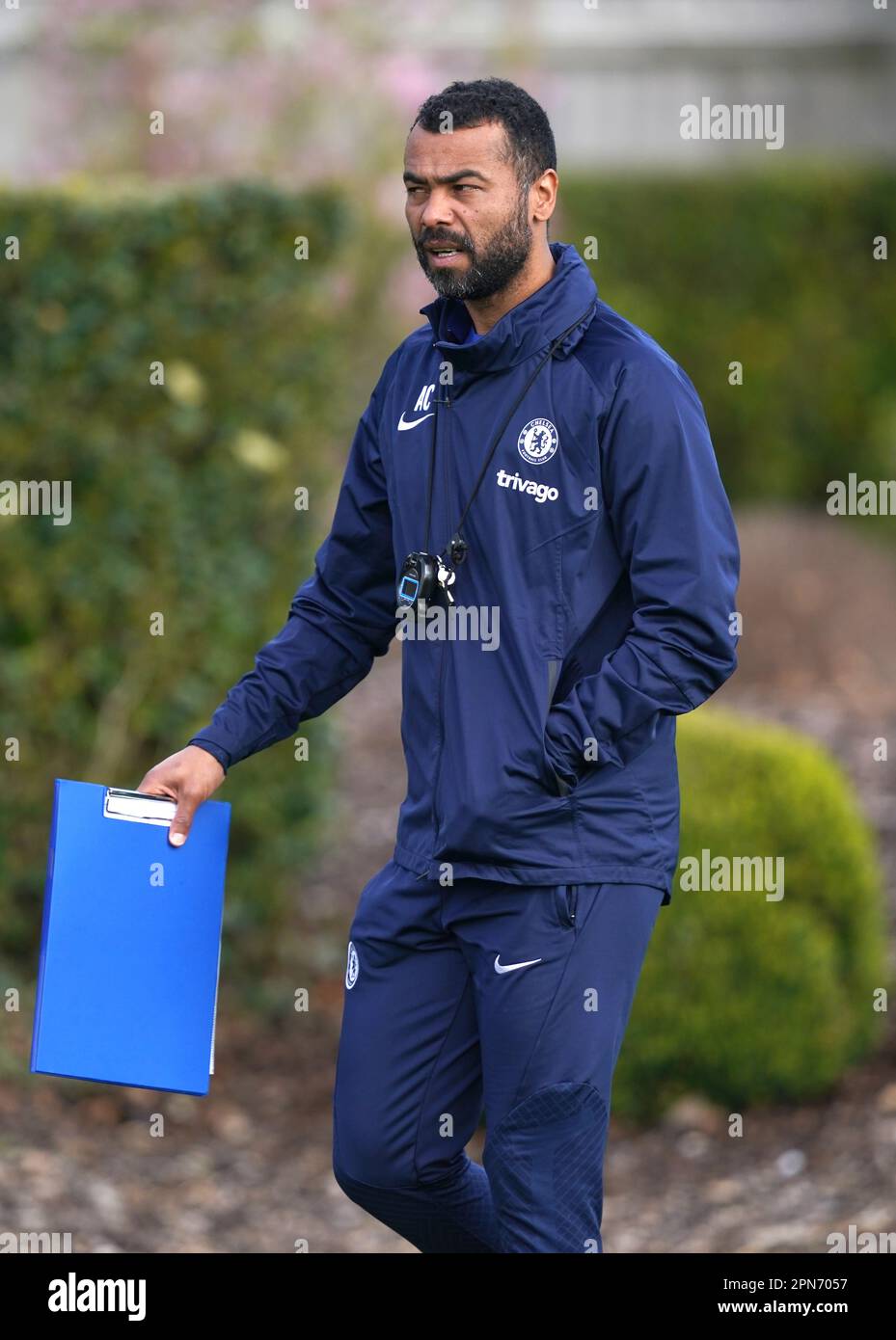 Chelsea first team coach Ashley Cole during a training session at ...