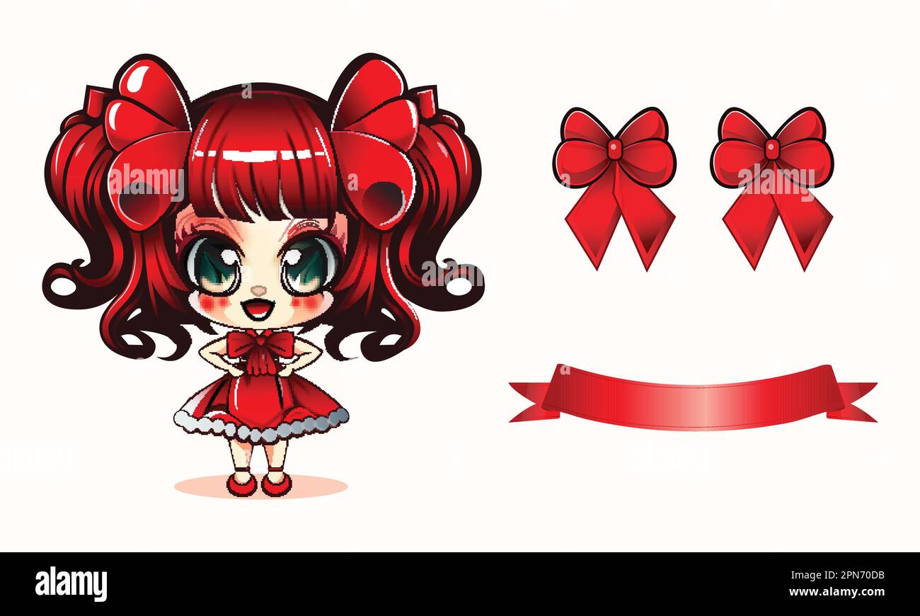 Red Anime Girl With Ponytail