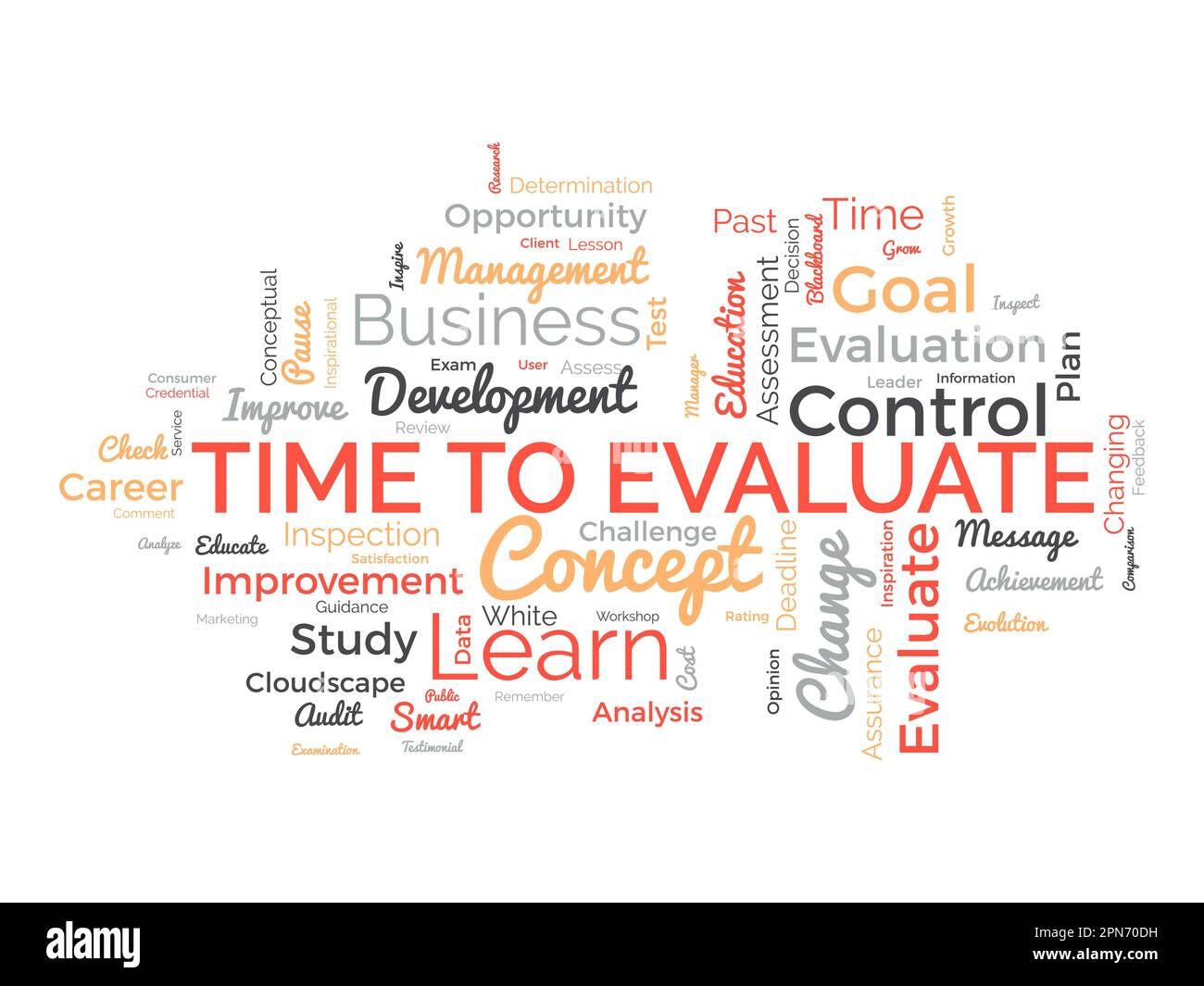 Word cloud background concept for time to evaluate. career development ...