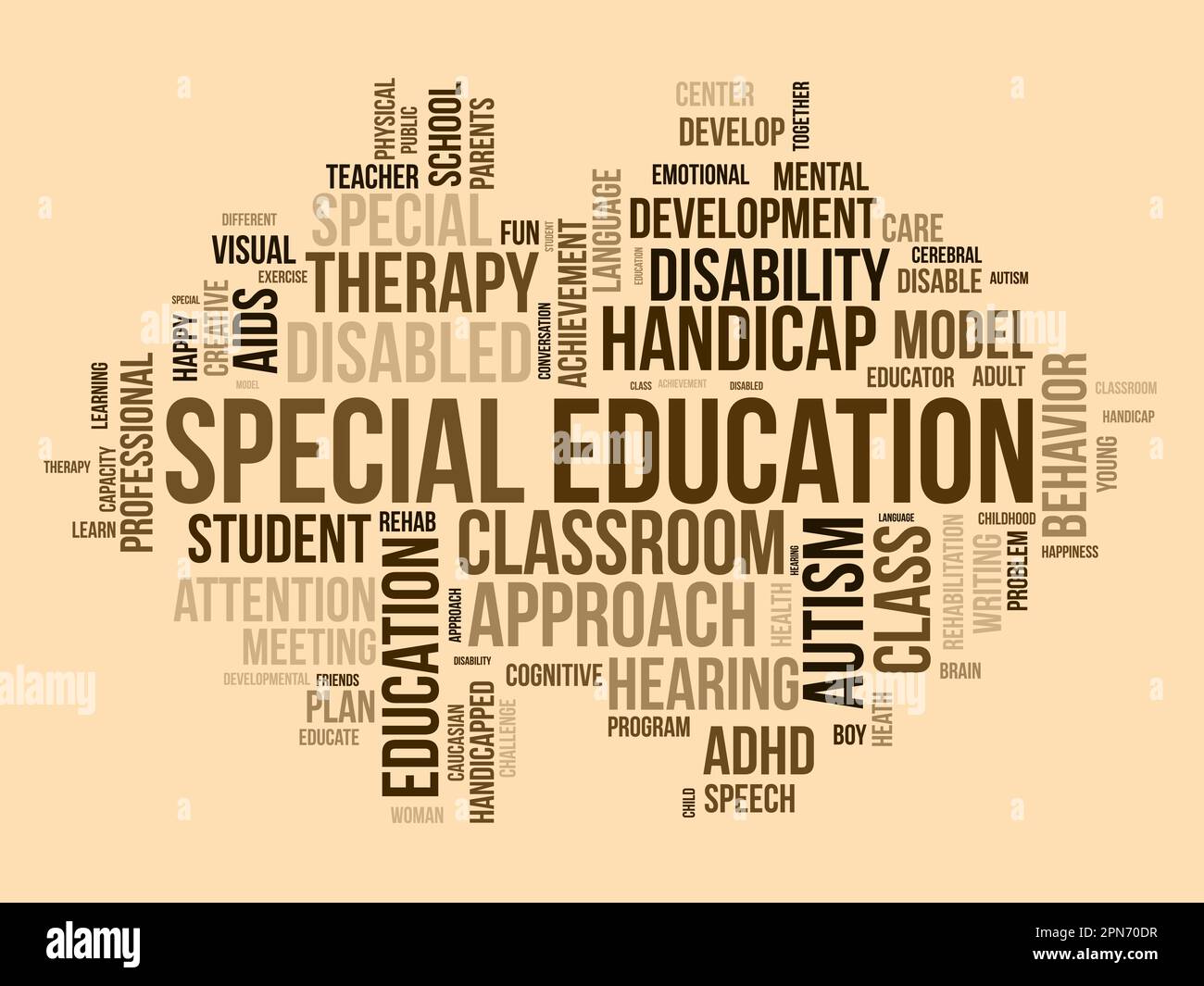 Word cloud background concept for Special Education. Disability ...