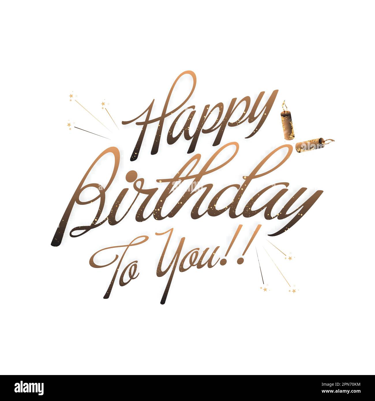 Happy Birthday To You!! Greeting Card With Firecracker On White ...