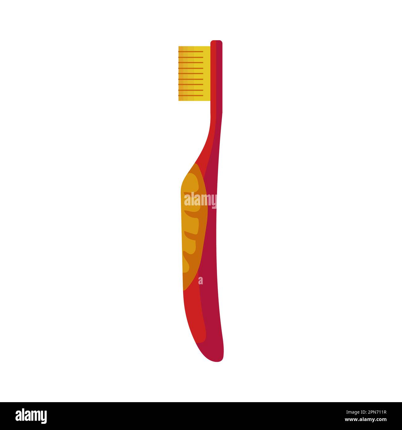 Yellow and red cartoon toothbrush illustration Stock Vector Image & Art ...