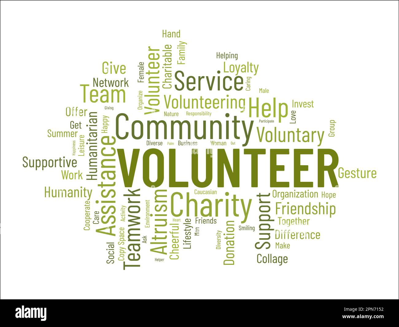 Word cloud background concept for volunteer. Charity support, community ...