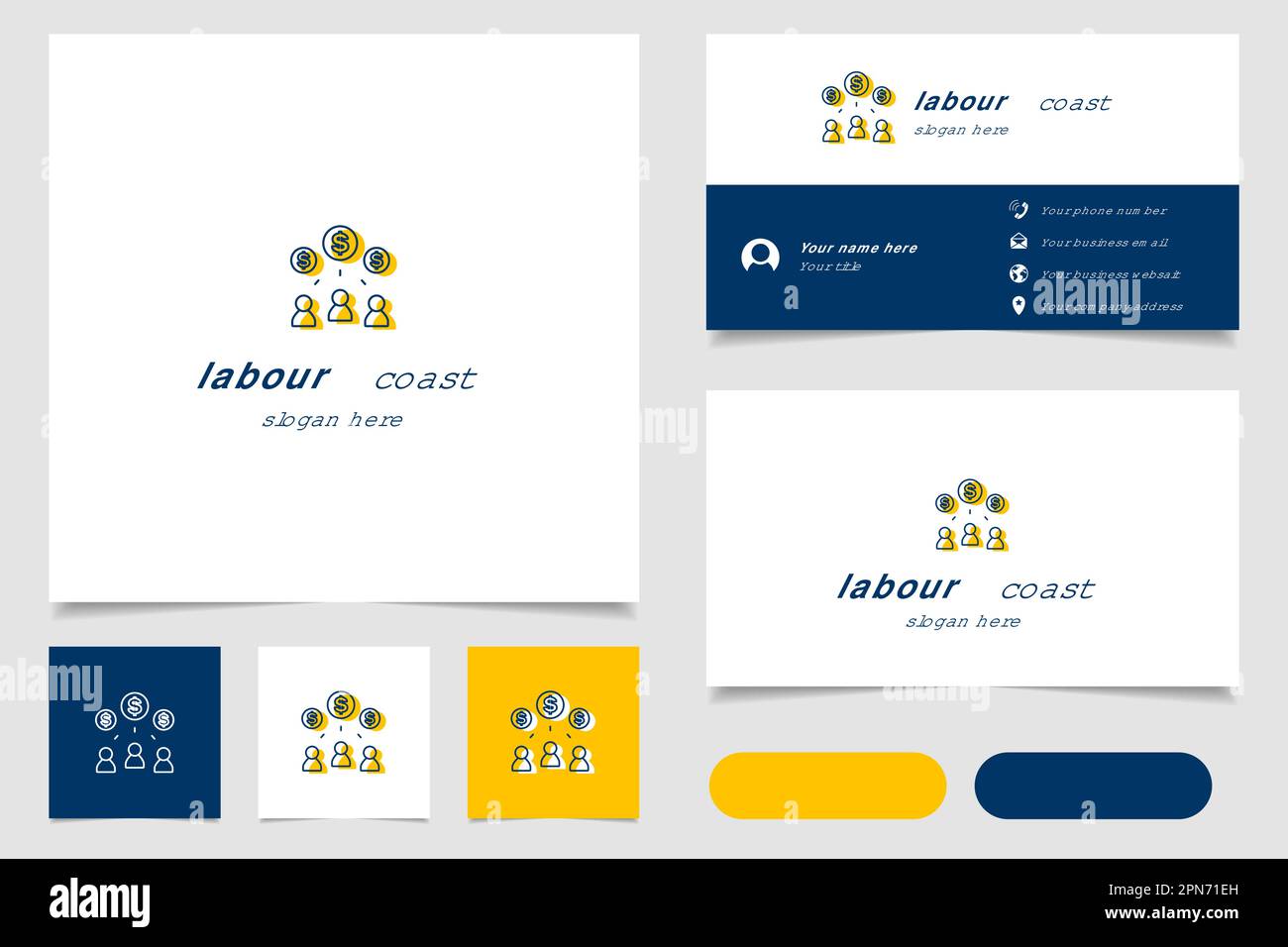 Labour cost logo design with editable slogan. Branding book and ...