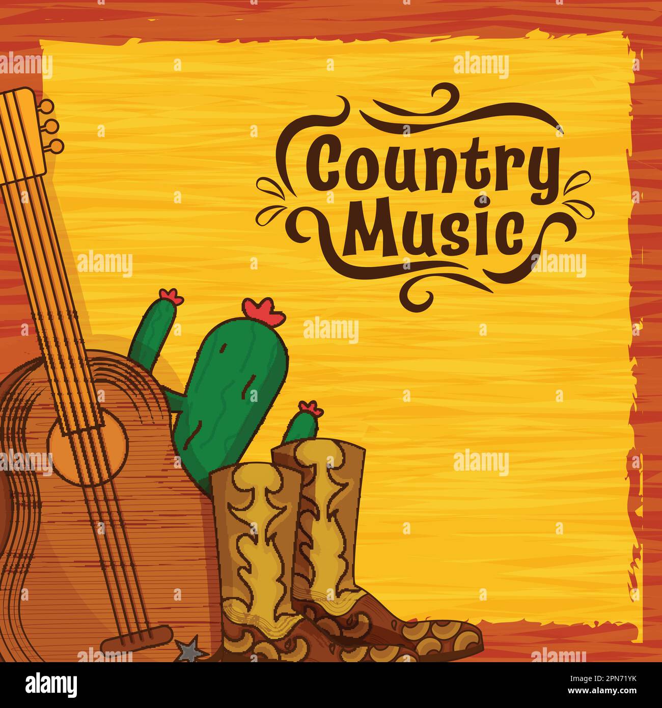 Country Music Guitar And Boots