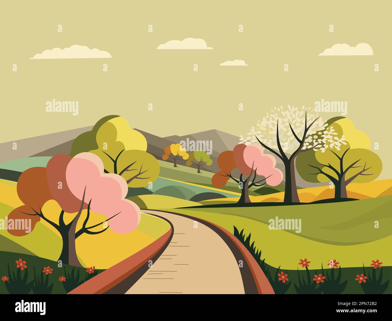 Background natural pathway Stock Vector Images - Alamy