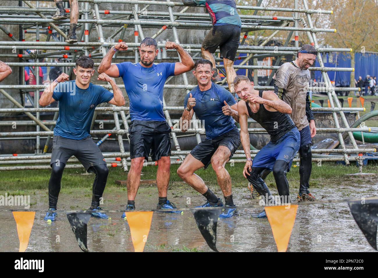 London, UK. 15th Apr, 2023. Participants take part in Tough Mudder race ...