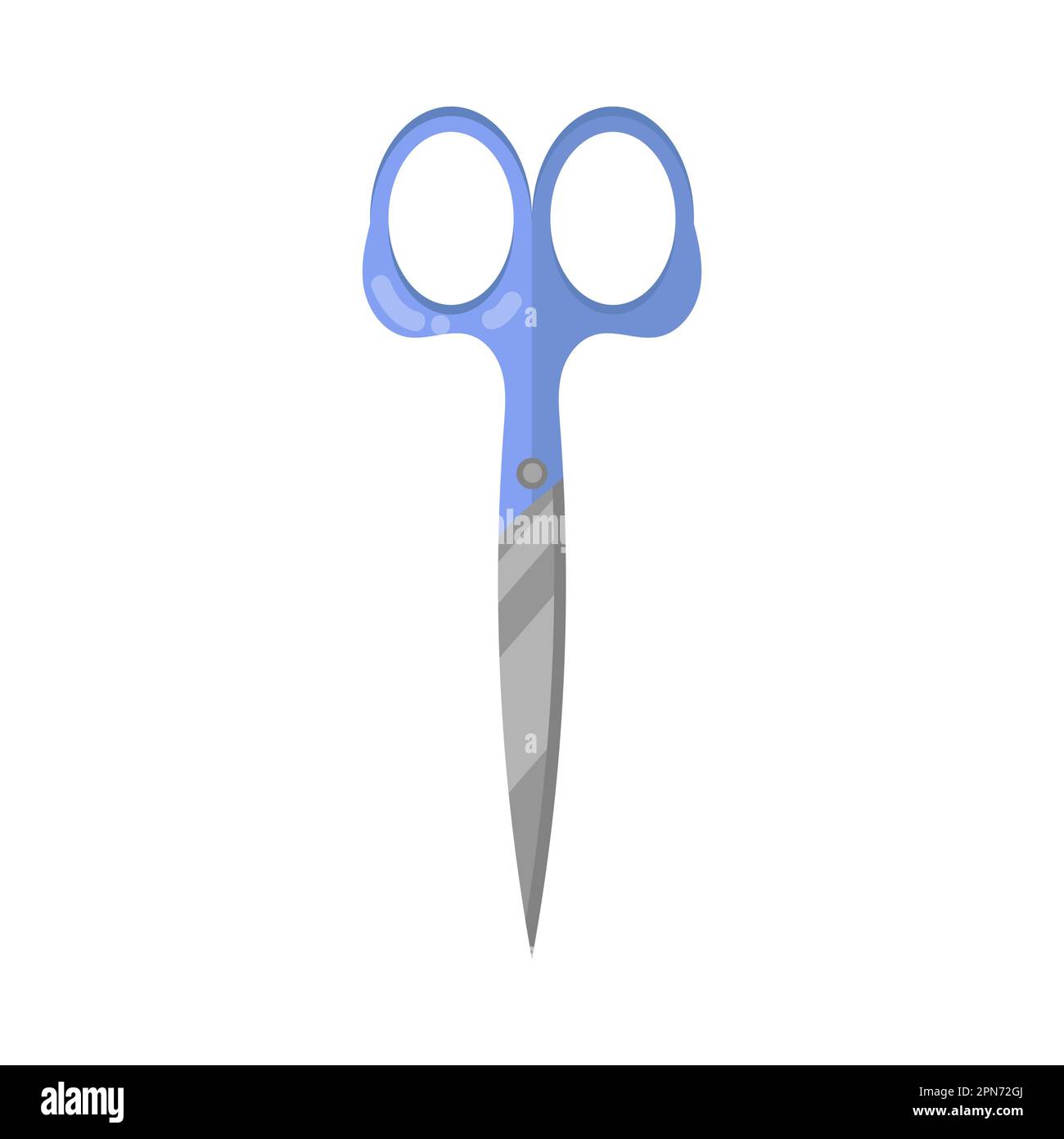 Metal or steel scissors with blue handle cartoon illustration Stock ...
