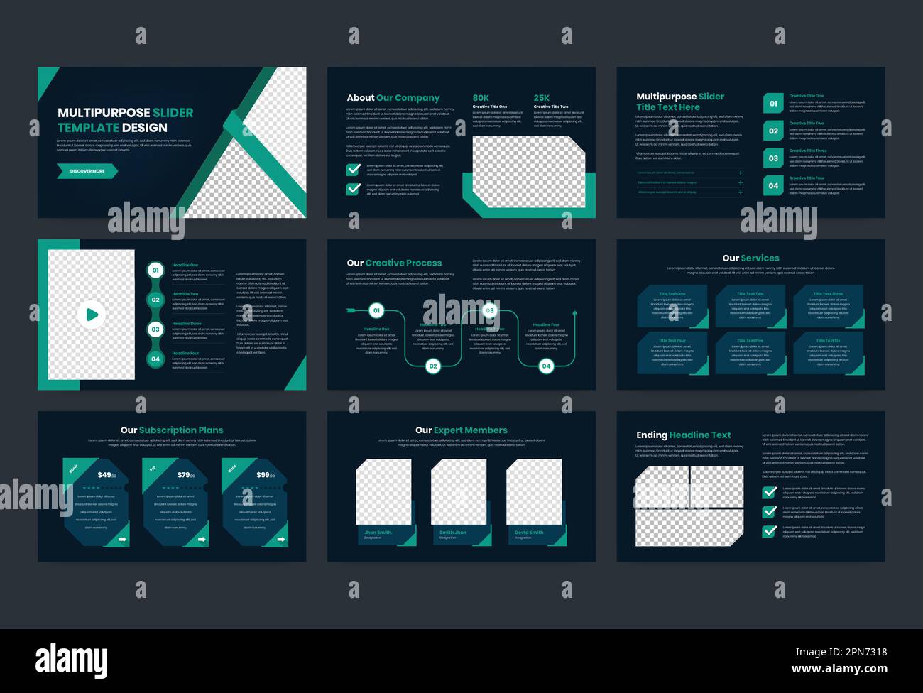 Multipurpose business and medical presentation slider template design ...