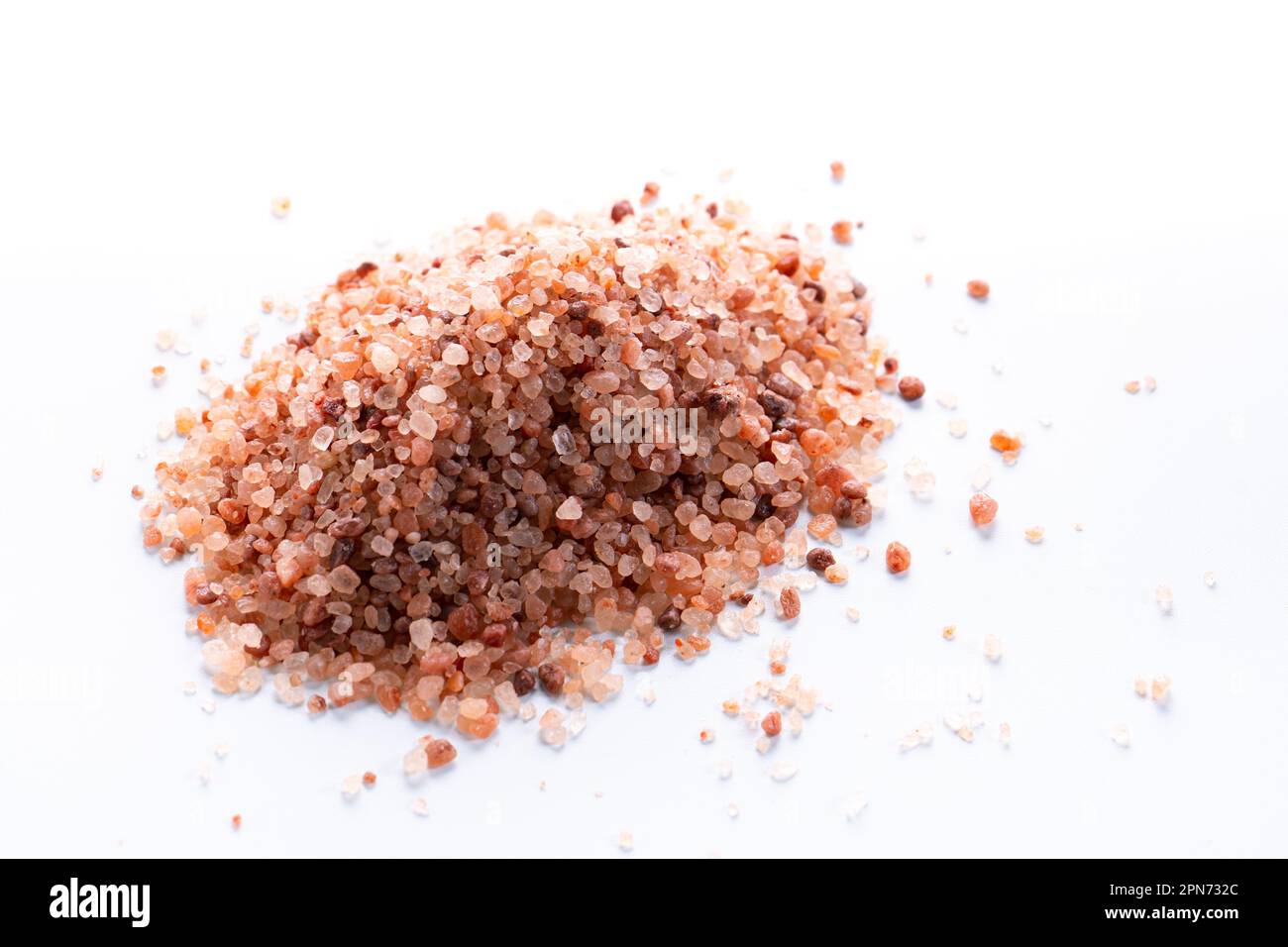 Himalayan pink salt is herb seasoning isolated on white background with ...