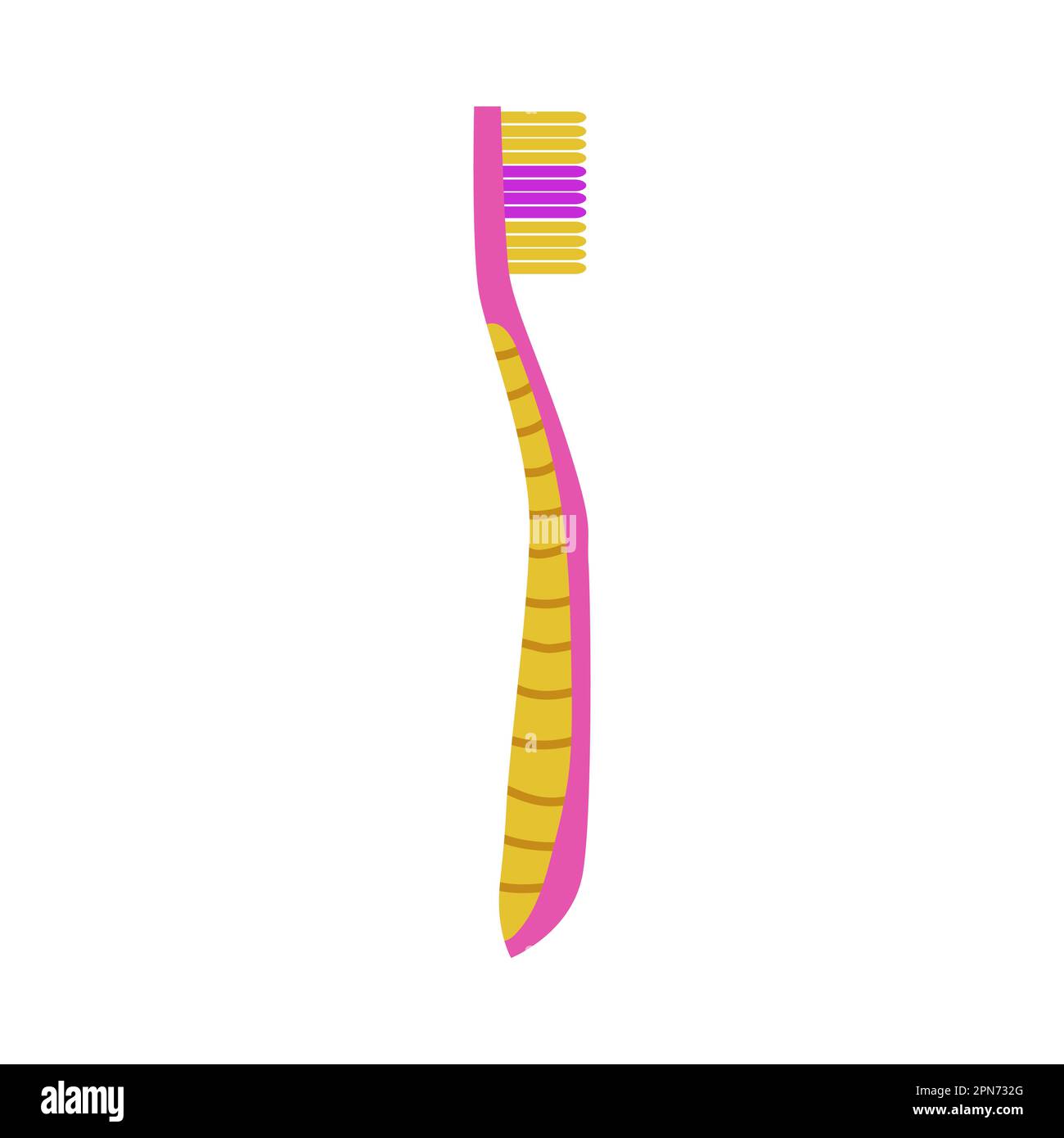 Pink and yellow cartoon toothbrush illustration Stock Vector Image ...