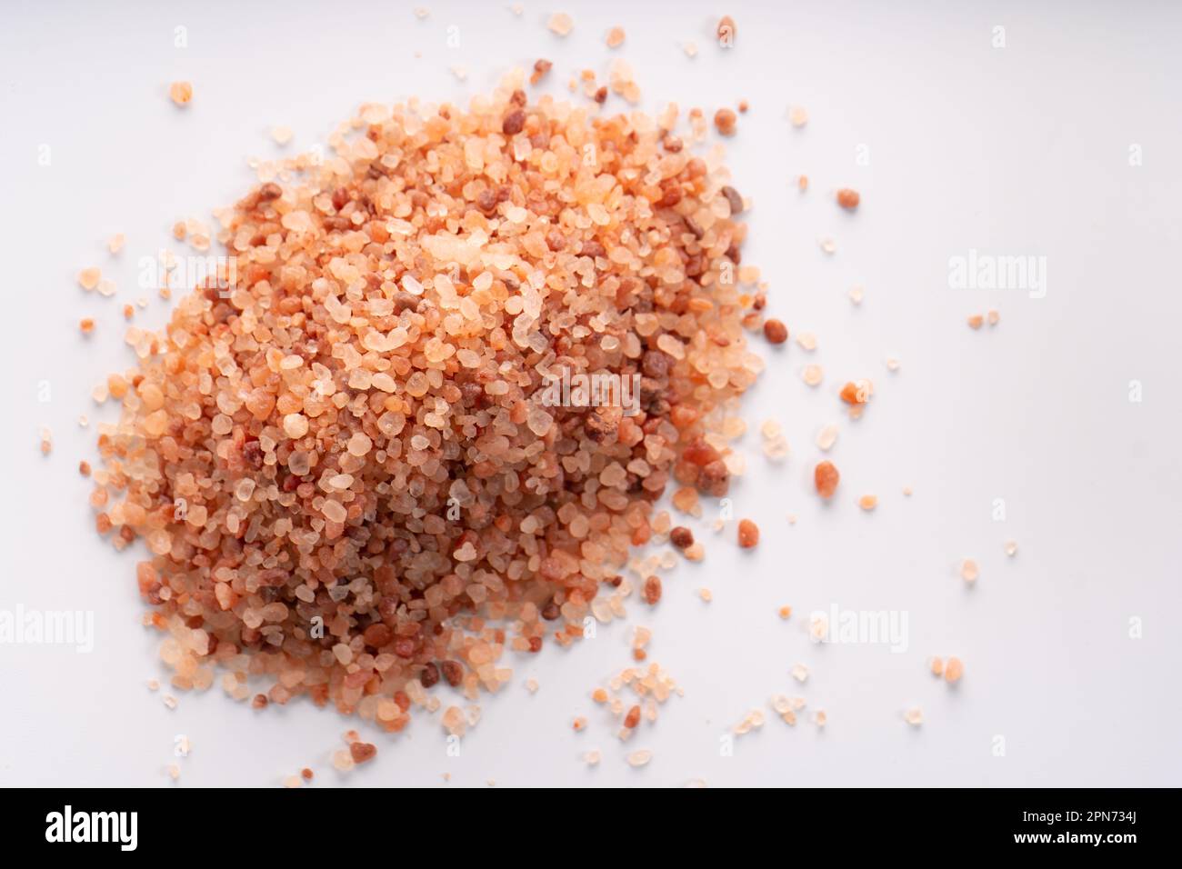 Himalayan pink salt is herb seasoning isolated on white background with ...