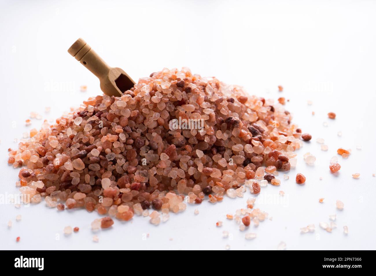 Himalayan pink salt is herb seasoning isolated on white background with ...