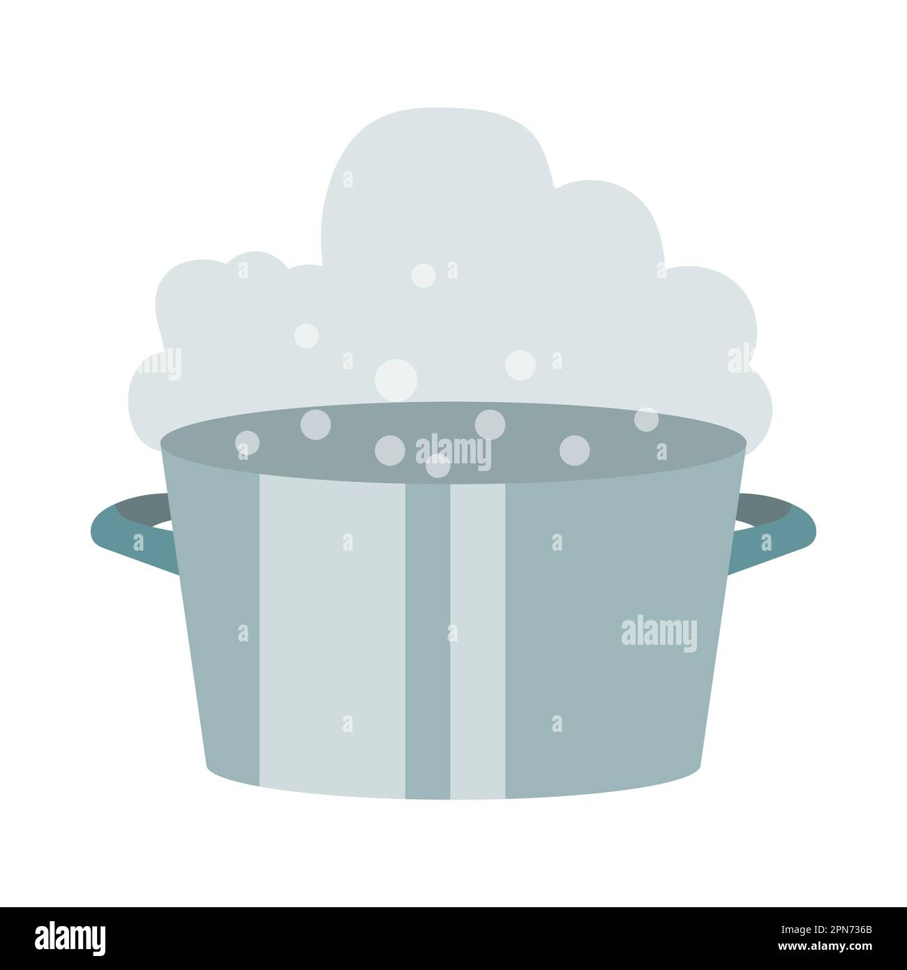 Saucepan with boiling water cartoon illustration Stock Vector Image ...