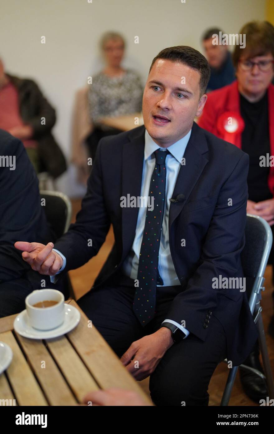 Shadow health secretary Wes Streeting during a visit to meet service ...