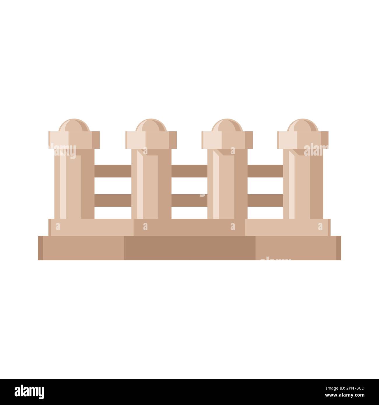 Wooden balcony railing with balusters vector illustration Stock Vector ...