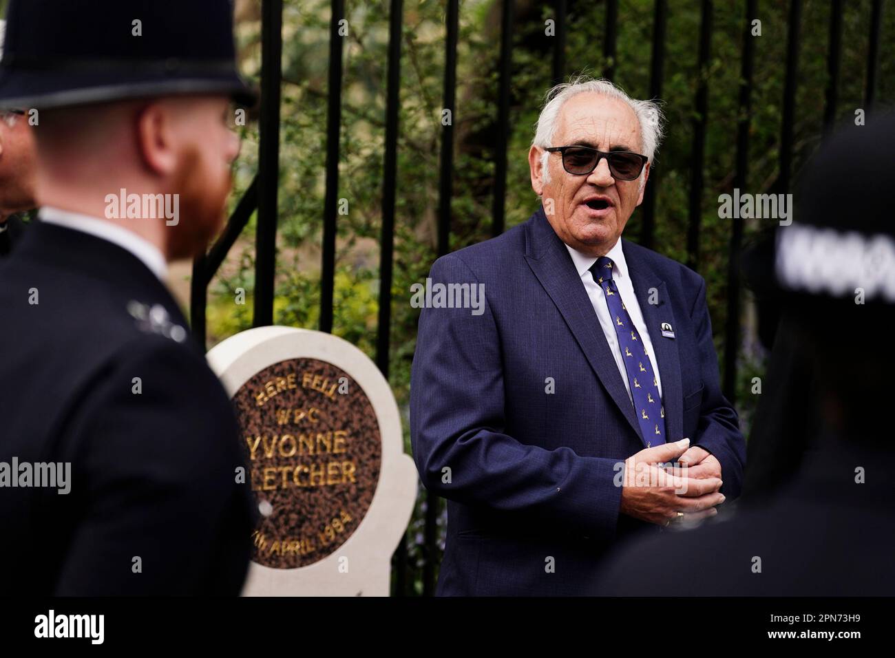Former Metropolitan Police officer John Murray addresses the crowd ...