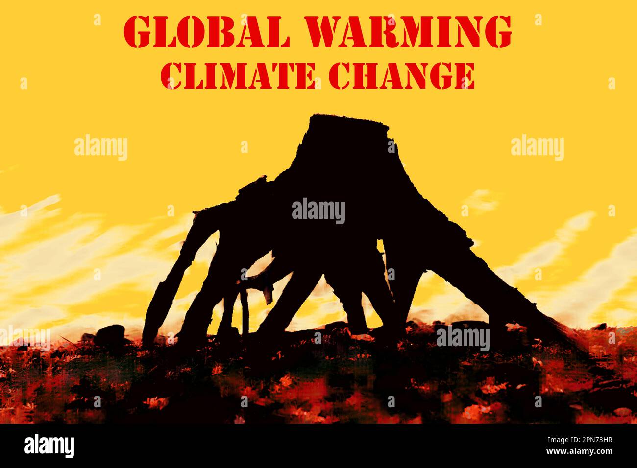 Global Warming and Climate Change illustration Stock Photo - Alamy