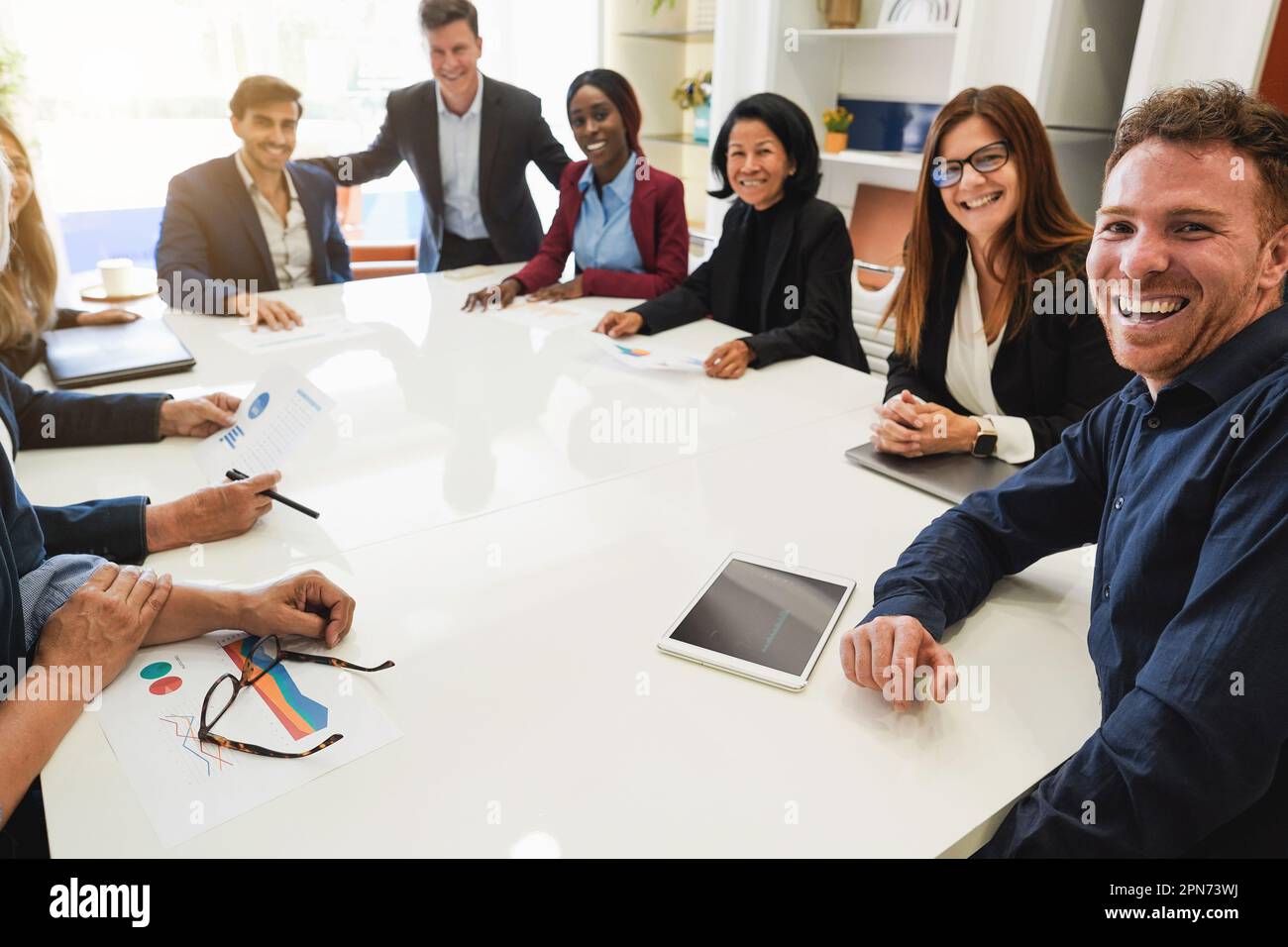 Entrepreneurs people sharing ideas at teamwork meeting - Multiracial ...