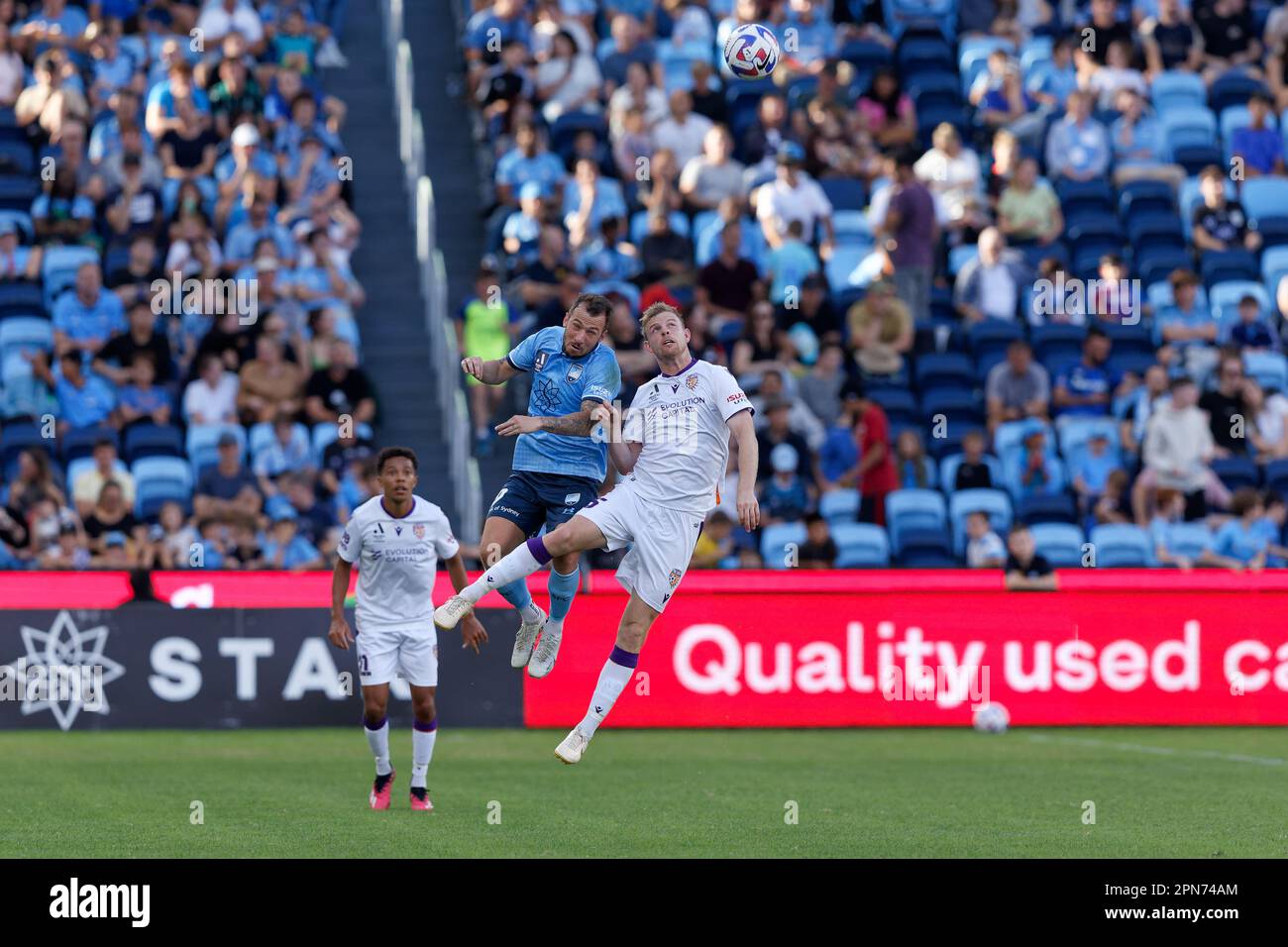Sydney, Australia. 16th Apr, 2023. Jordan Elsey of Perth Glory competes ...