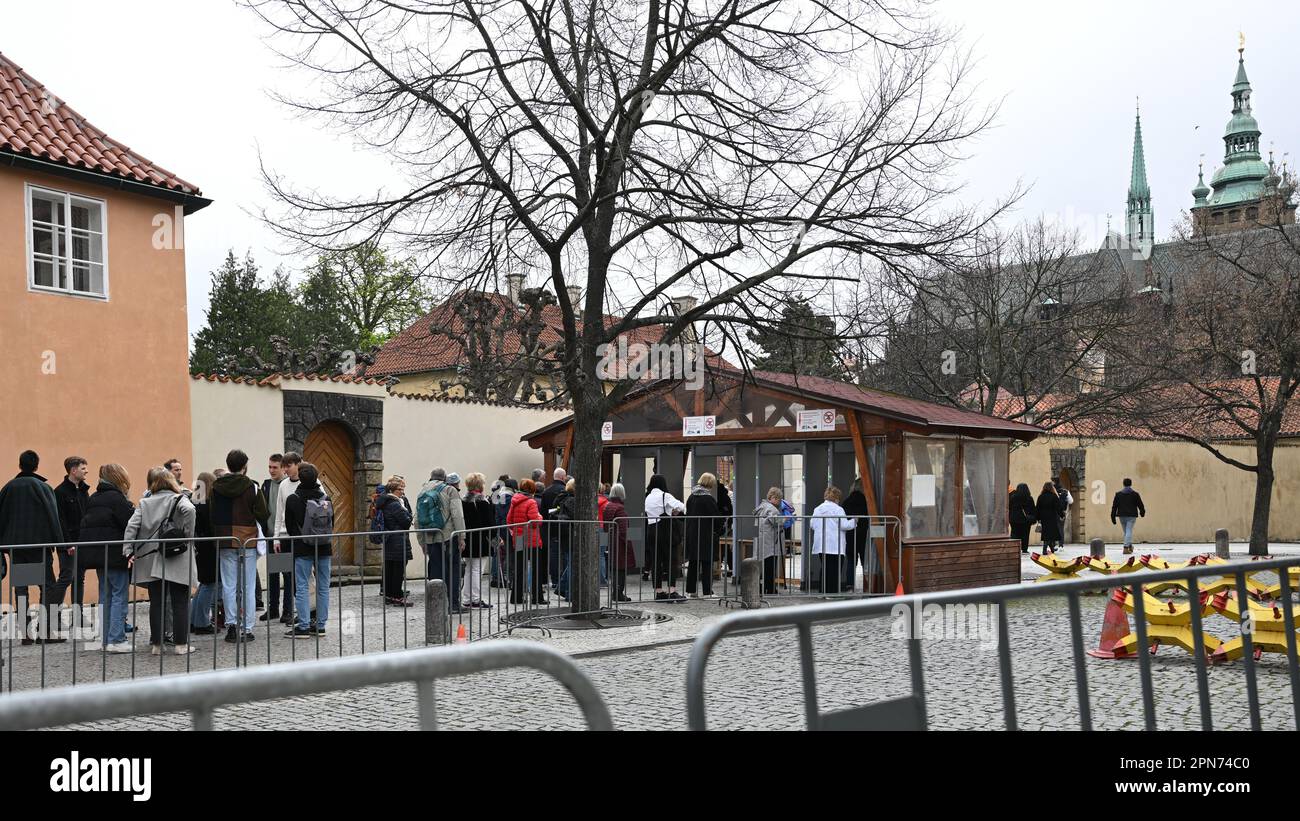 Prague, Czech Republic. 17th Apr, 2023. Security checks of all people ...