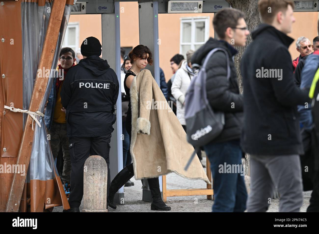 Prague, Czech Republic. 17th Apr, 2023. Security checks of all people ...