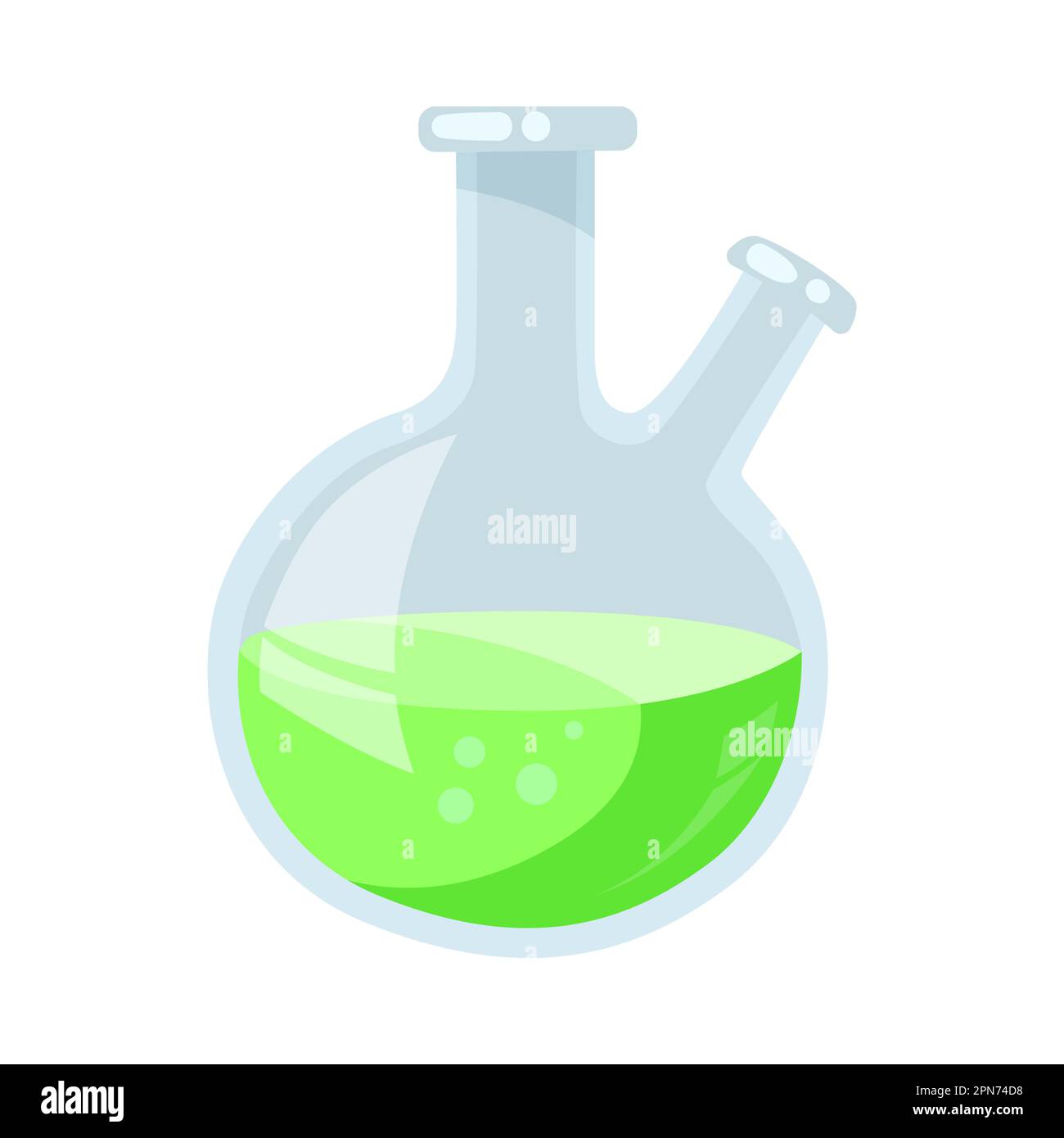 Cartoon two neck flask with green liquid Stock Vector Image & Art - Alamy