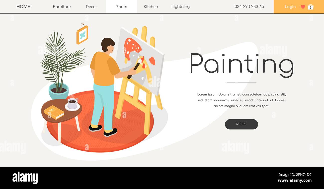 Painting and arts - modern isometric web banner Stock Vector Image ...