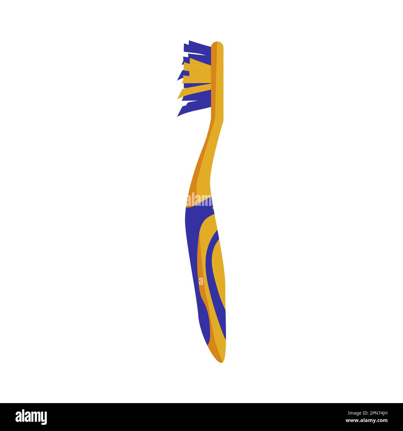 Blue and yellow cartoon toothbrush illustration Stock Vector Image ...