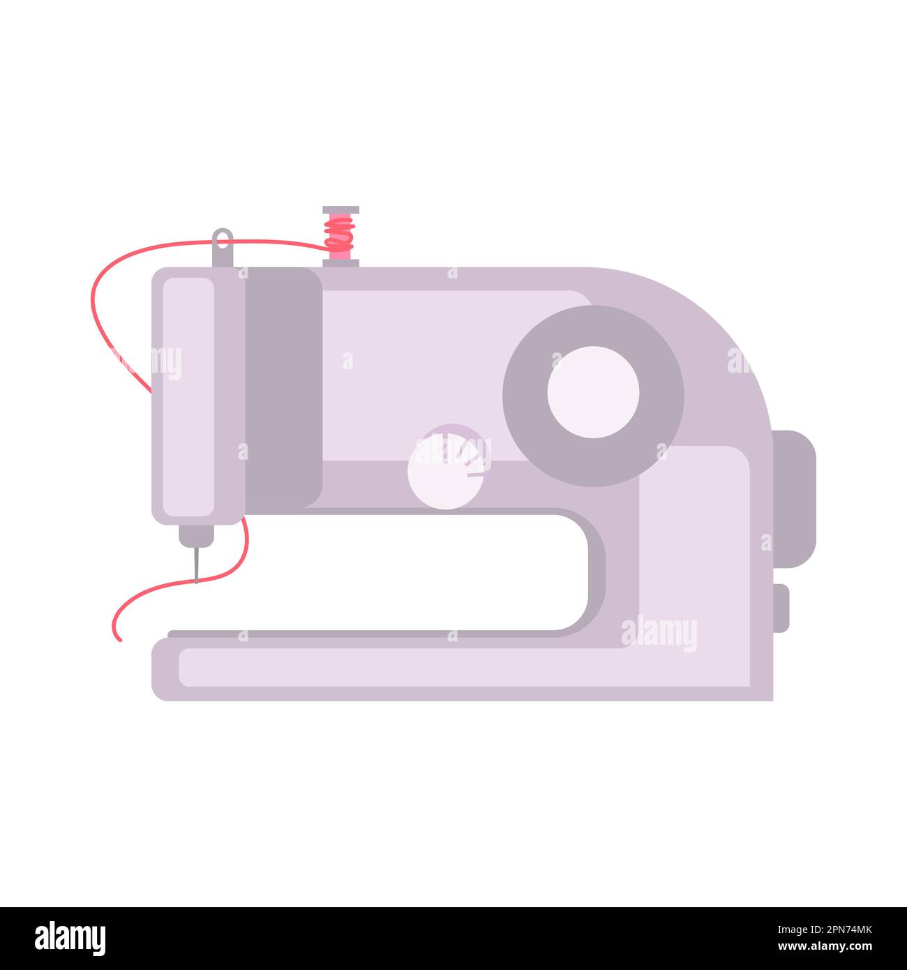 White sewing machine with thread vector illustration Stock Vector Image ...