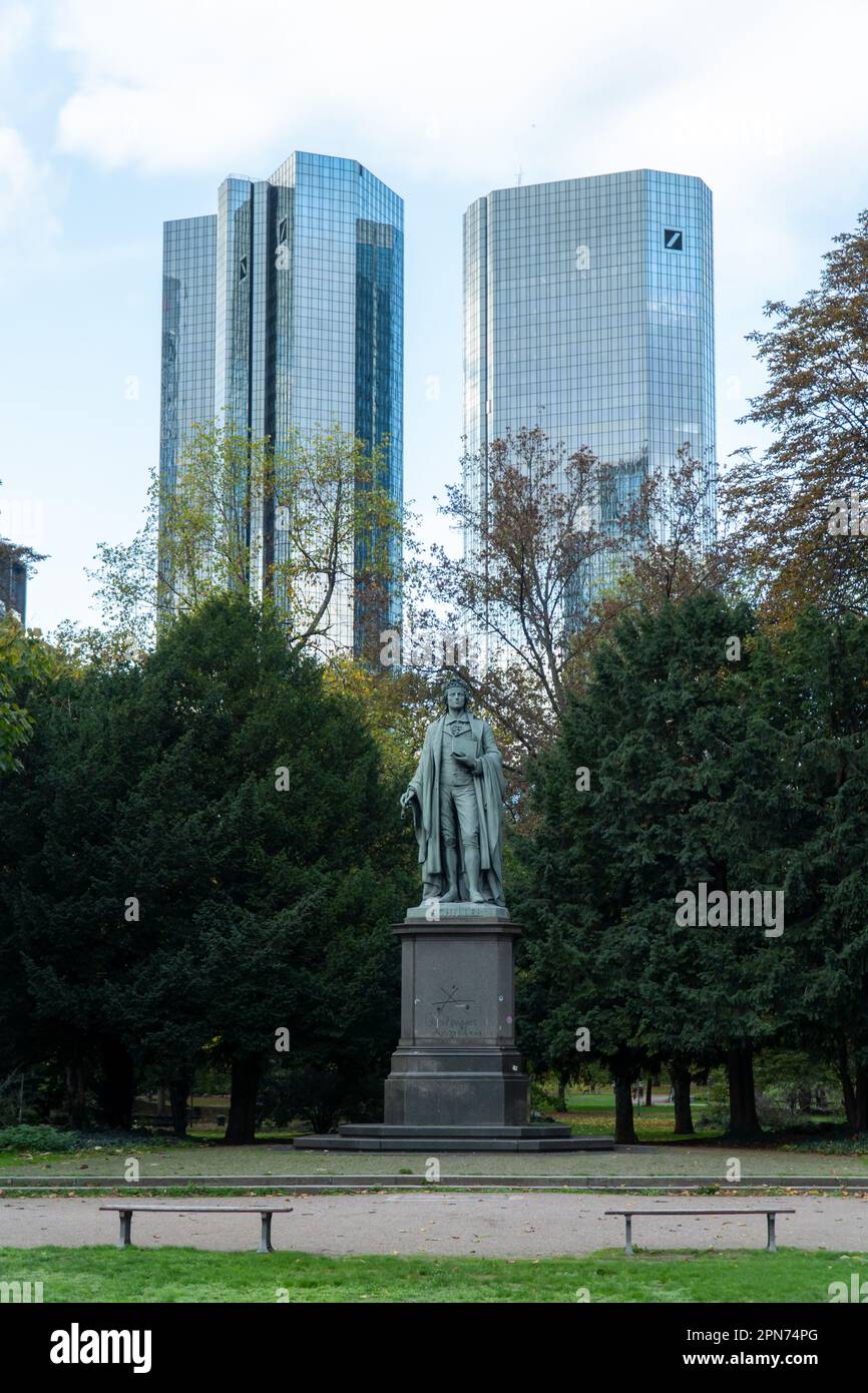 Old monuments and buildings with tall skyscrapers in the background ...