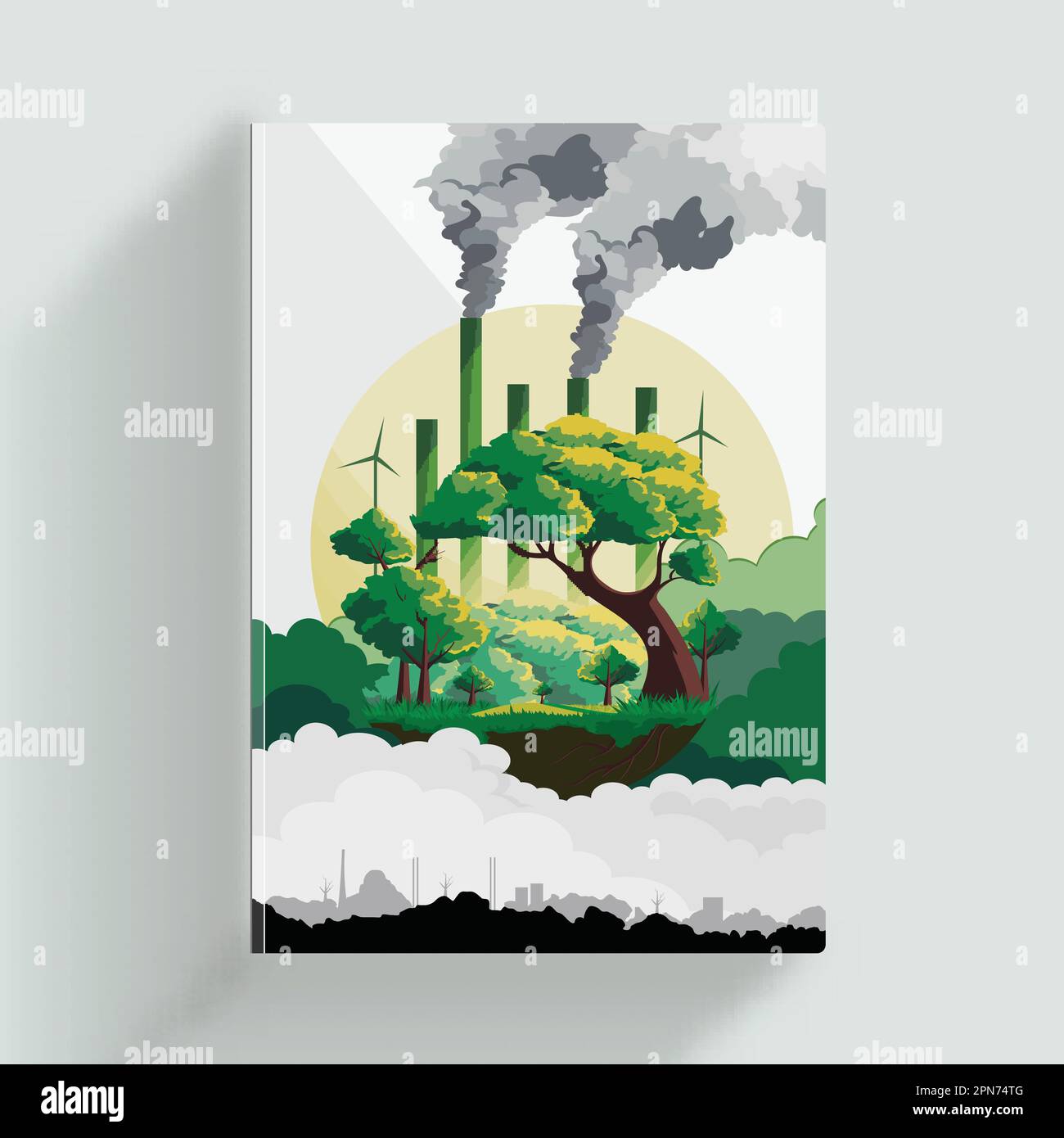 Eco Friendly And Industry Environment Background of Cover, Diary ...