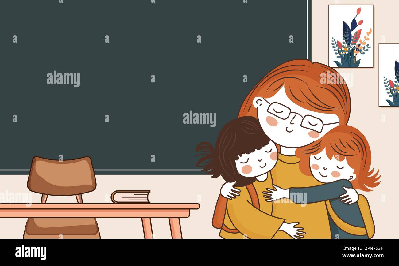 Teacher hugging student Stock Vector Images - Alamy