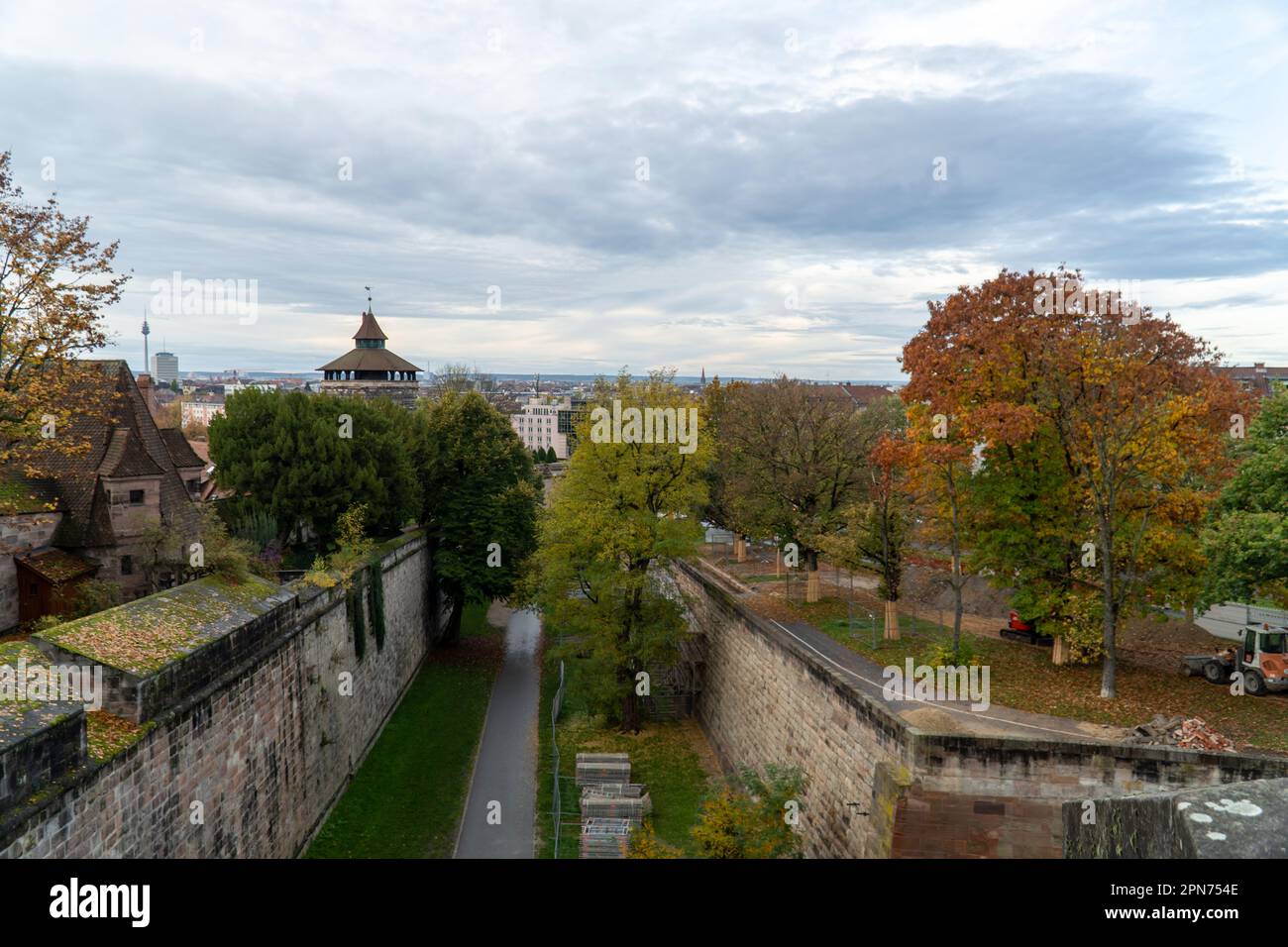 View of the Imperial Castle in Nuremeberg, Germany. A formidable ...