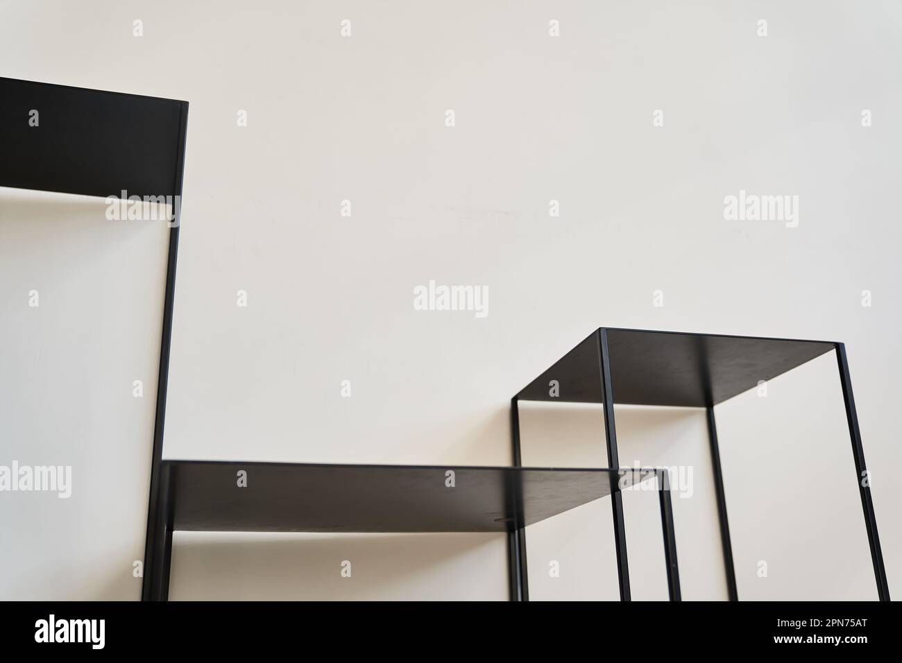 Black metal tables on a white background, layout for your product ...