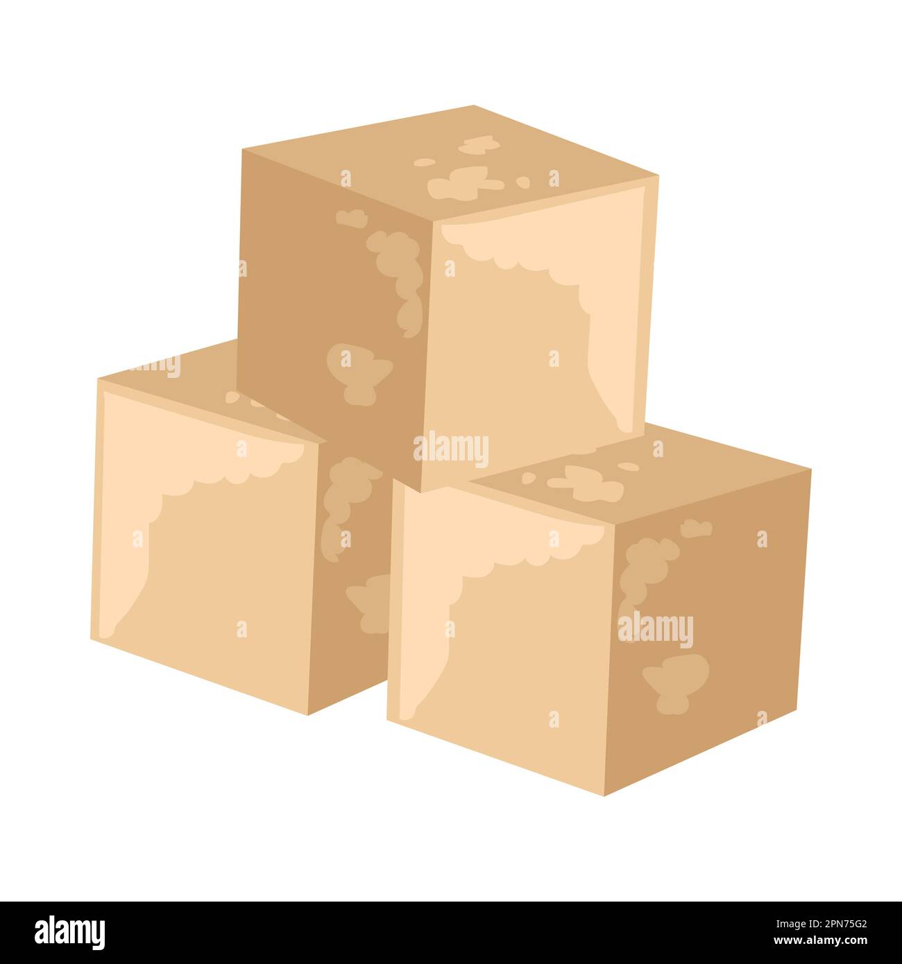 Cane sugar white cube Stock Vector Images - Alamy