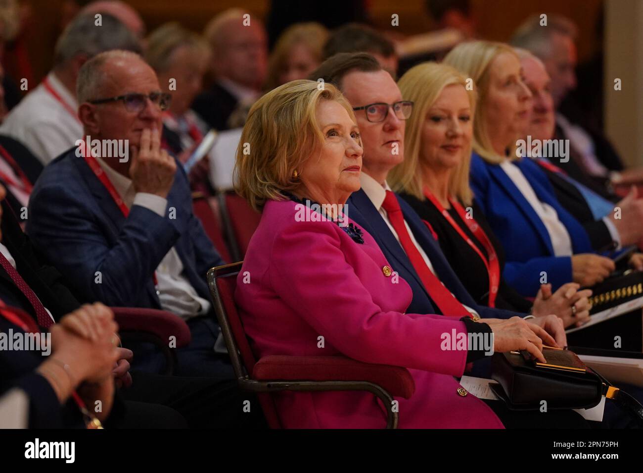Hillary Clinton next to Professor Ian Greer, President and Vice ...