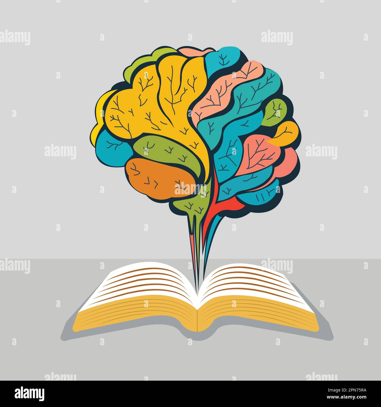 Growing brain illustration Stock Vector Images - Alamy