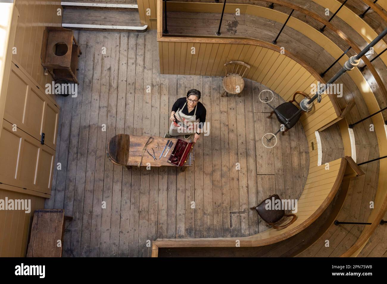 Dr Monica Walker stood in the 200-year-old operating theatre at Europe ...