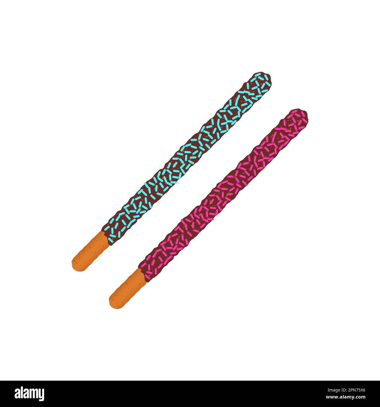 Frosted chocolate chip cookie sticks in sprinkles Stock Vector Image ...