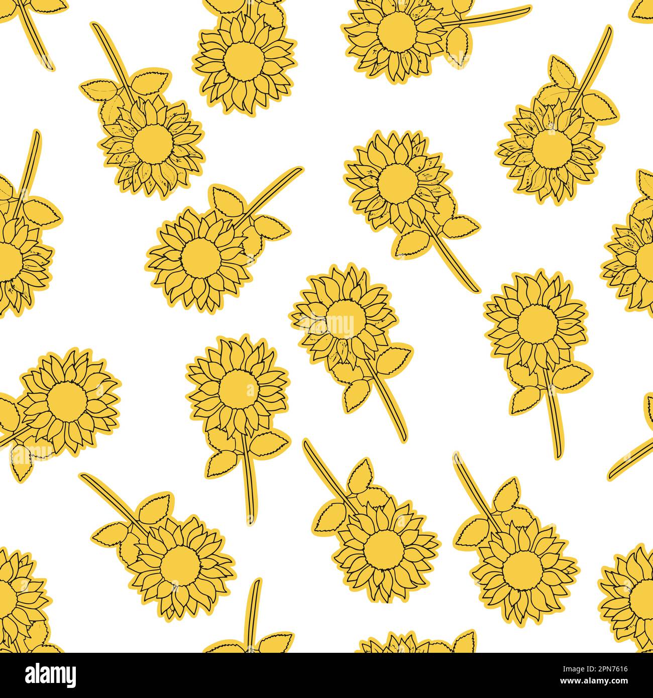 Yellow sunflower vector pattern. It is a versatile illustration ...