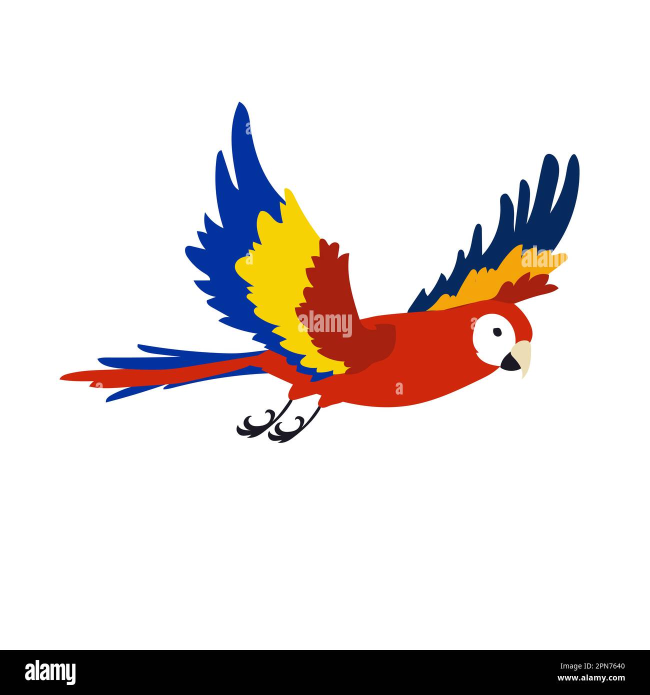 Red tropical parrot flying vector illustration Stock Vector Image & Art ...