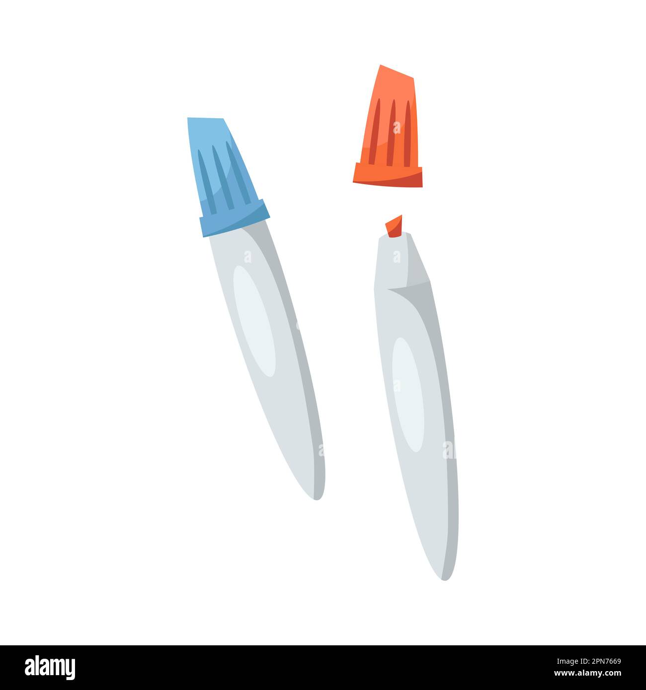 Blue and red markers or highlighters vector illustration Stock Vector ...