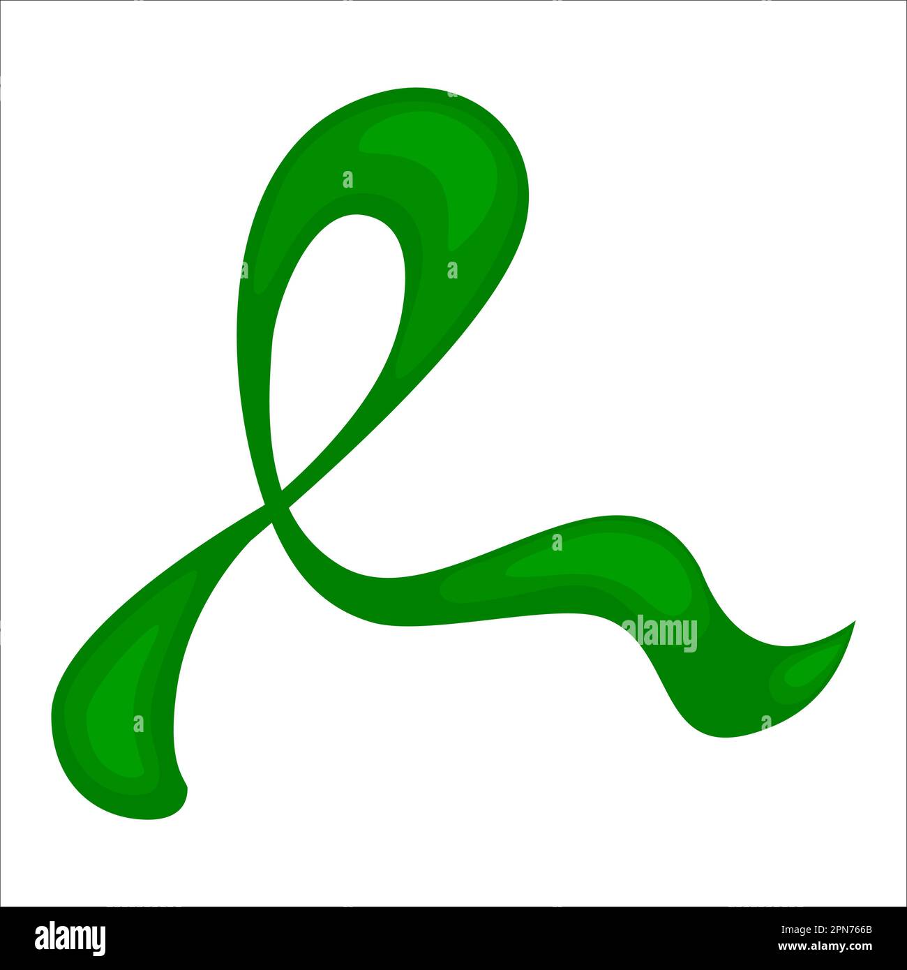 Green cancer awareness ribbon Stock Vector Images - Alamy