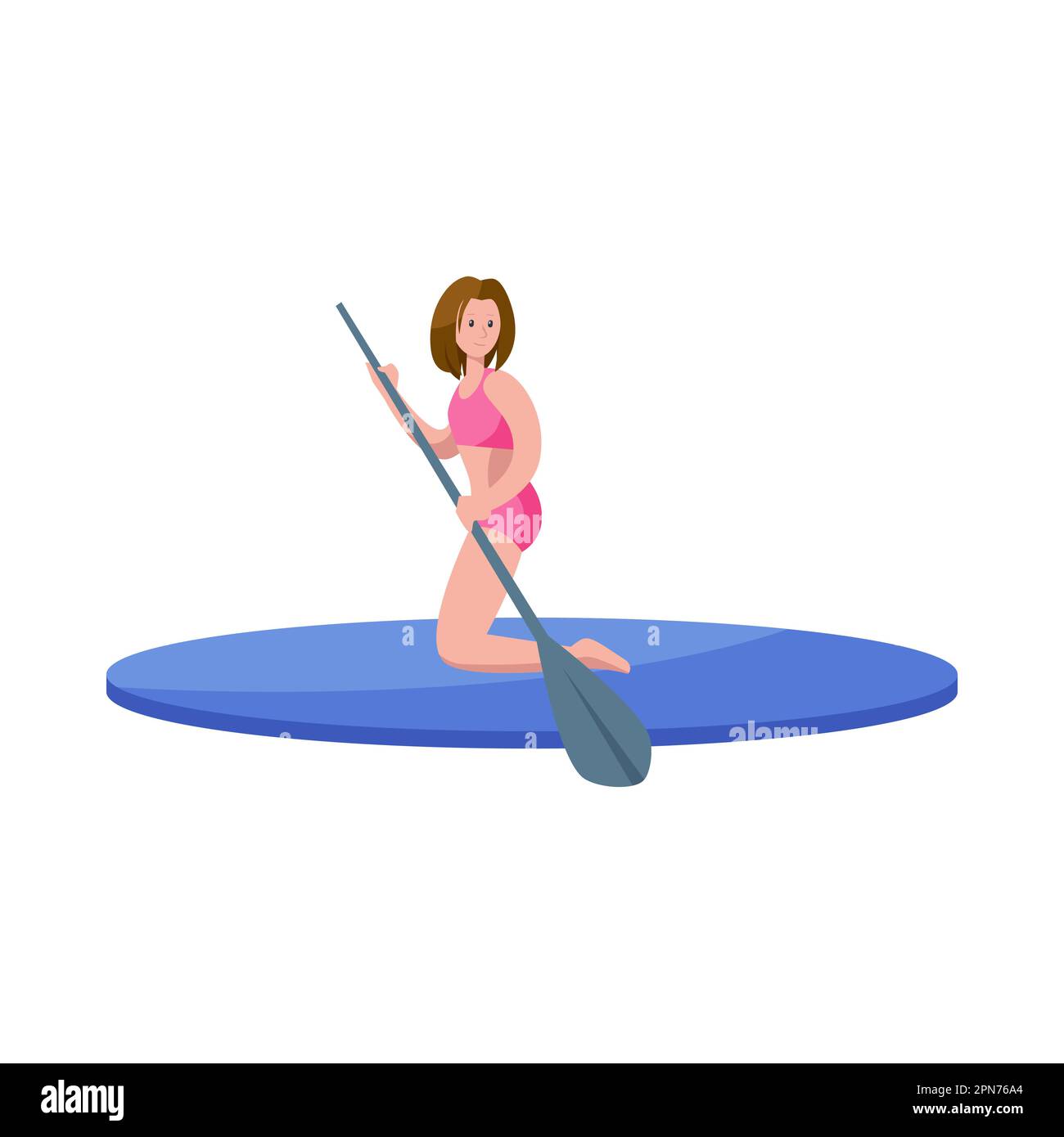 Woman sitting on paddle board Stock Vector Images - Alamy