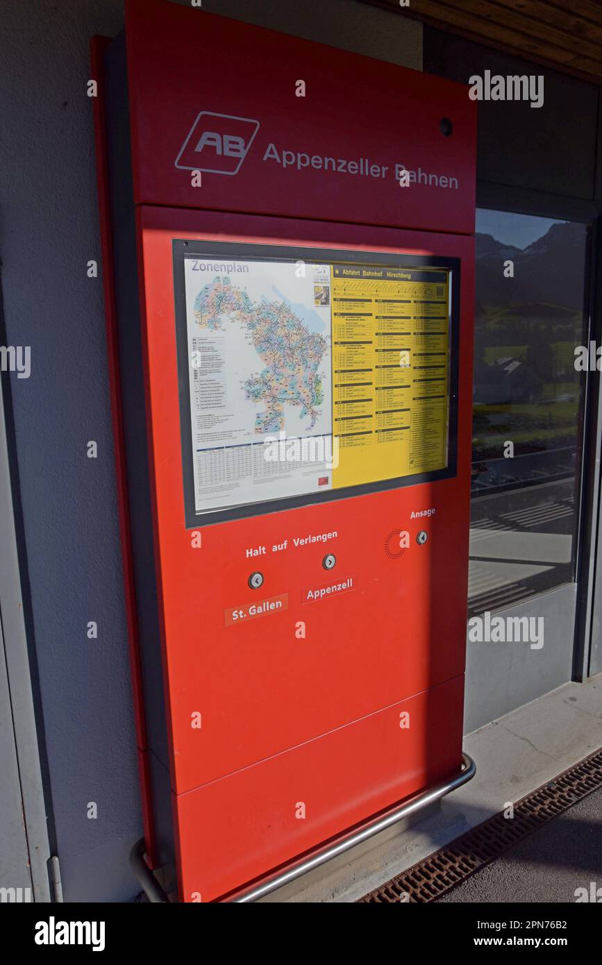 Push button tram request stop system at Hirschberg request tram stop on ...