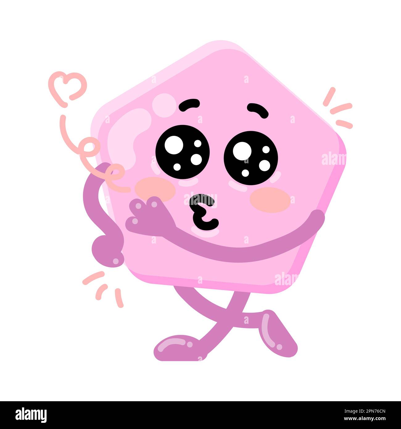 Abstract cute pentagon geometric character throwing kiss Stock Vector ...