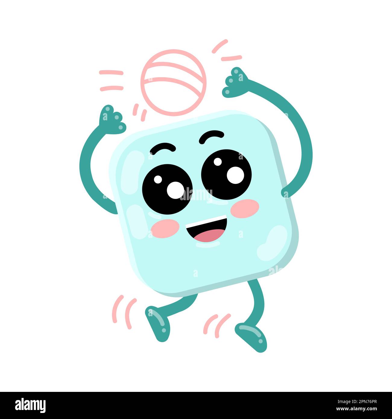 Abstract cute geometric square character playing Stock Vector Image ...